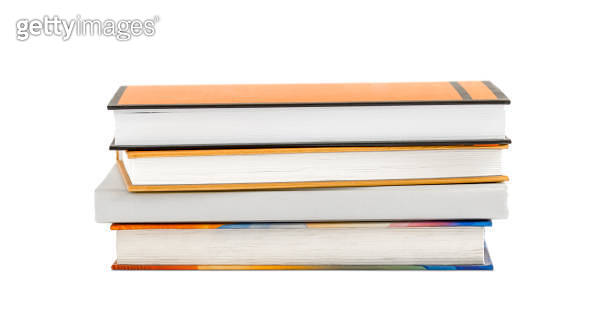 Stack of color books isolated on white background 이미지 (2152716833) - 게티 ...