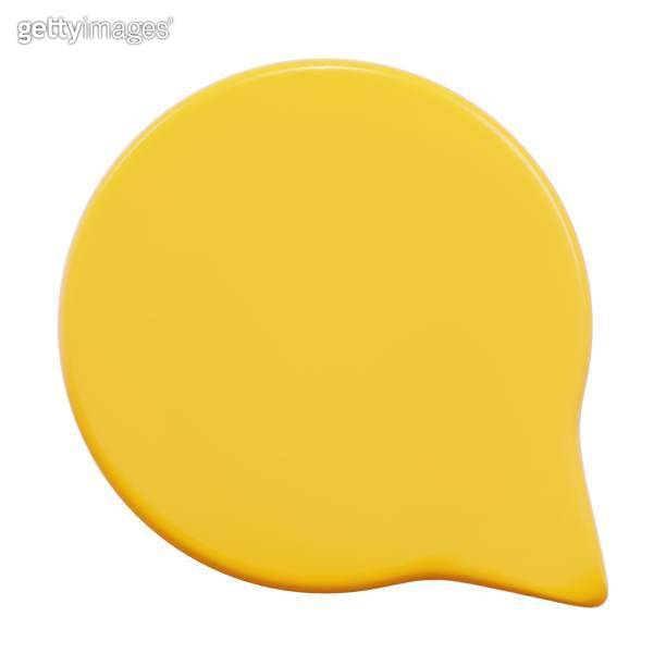 3d yellow thinking bubble shape. Speech bubble icon. Stock vector ...