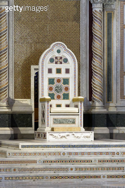 The Papal Chair of the Bishop of Rome, the Pope. The Archbasilica of ...