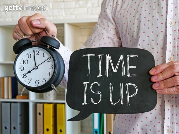 Time is up is shown using the text. Deadline extended 이미지 (2160688783 ...