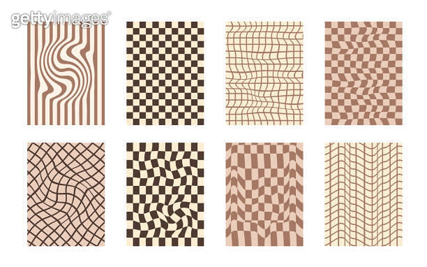 Groovy checkerboard pattern set. Psychedelic checker background pack ...