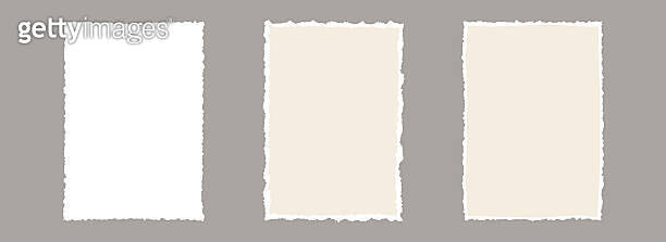 Torn paper frame backgrounds. Beige and white blank sheet wallpapers ...