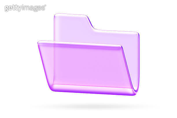 Minimal 3D glass style folder shape in purple and blue gradient. Great ...