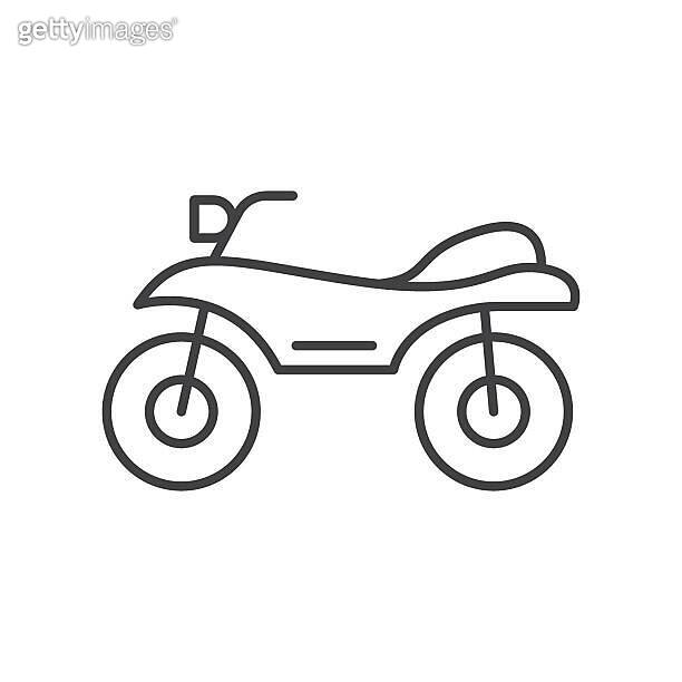 Atv icon in line stroke flat style. Quad bike vector illustration on ...