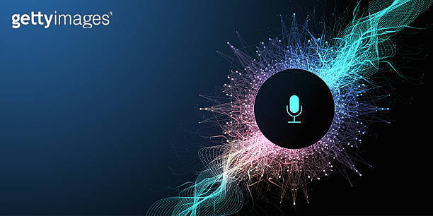 Voice assistant concept. Vector sound wave. Voice and sound recognition ...