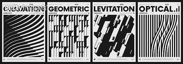 Modern abstract poster collection, vector minimalist posters with ...