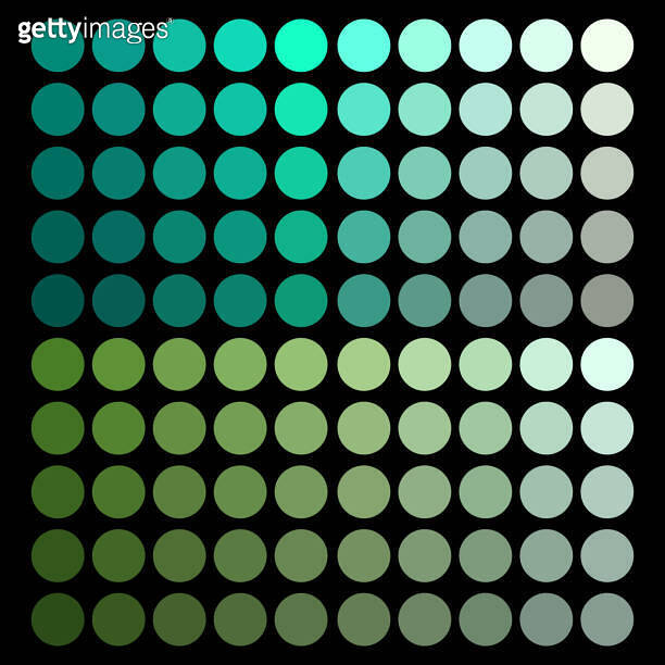 Gradient circle pattern. Teal and green colors. Geometric dot grid ...