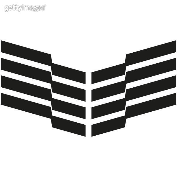 Chevron stripes icon. Military rank symbol. Layered angle pattern ...
