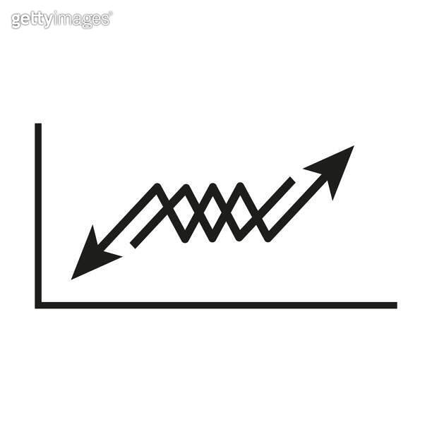 Profit loss chart. Zigzag arrow line. Vector business graph. Rising ...