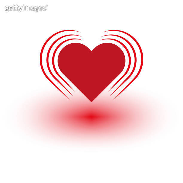 Red heart symbol. Vibrating love shape. Romantic glowing design ...