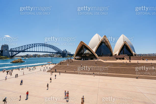 The Sidney Opera House And Sydney Harbor Bridge In Sidney In Australia ...