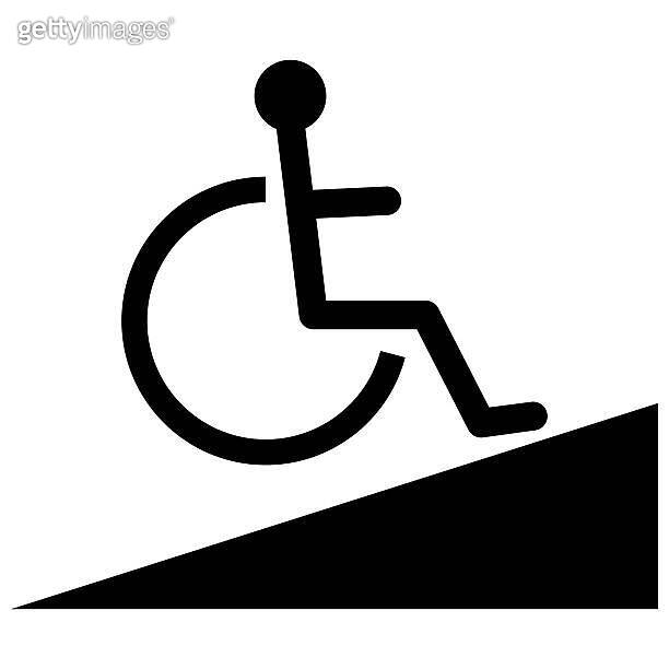 Wheelchair ramp icon isolated on white background . Access ramp sign ...