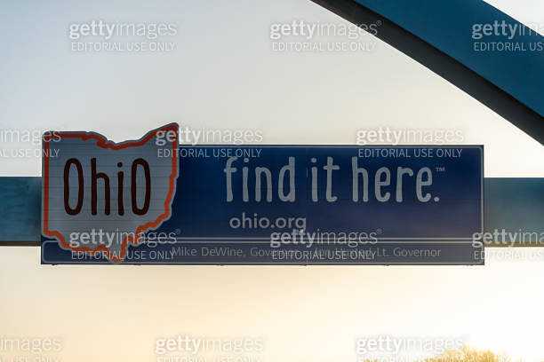 Sunrise in Midwest Ohio sign on highway 70 border welcome text for find ...