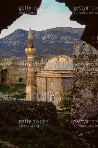 Historical photo from 1991 of the Mamure mosque in the castle ruins of ...