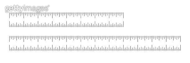 Set of 8, 12 inch rulers. Measuring tool templates. Scale for ruler in ...