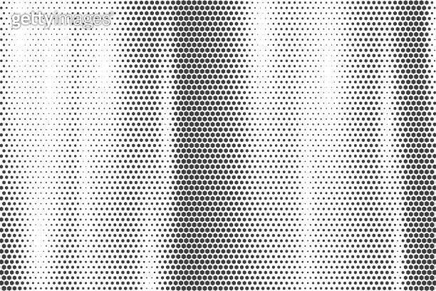 Hexagonal halftone pattern. Honeycomb fade vector shadow on white ...