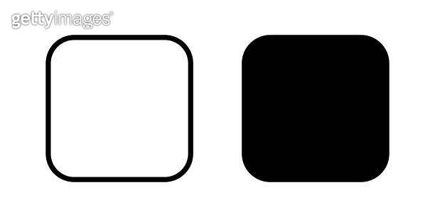 Square frame and shape with rounded corners. Geometric forms isolated ...