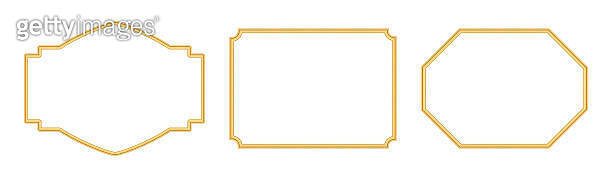 Collection of golden luxury frames. Ornamental border in oriental style ...