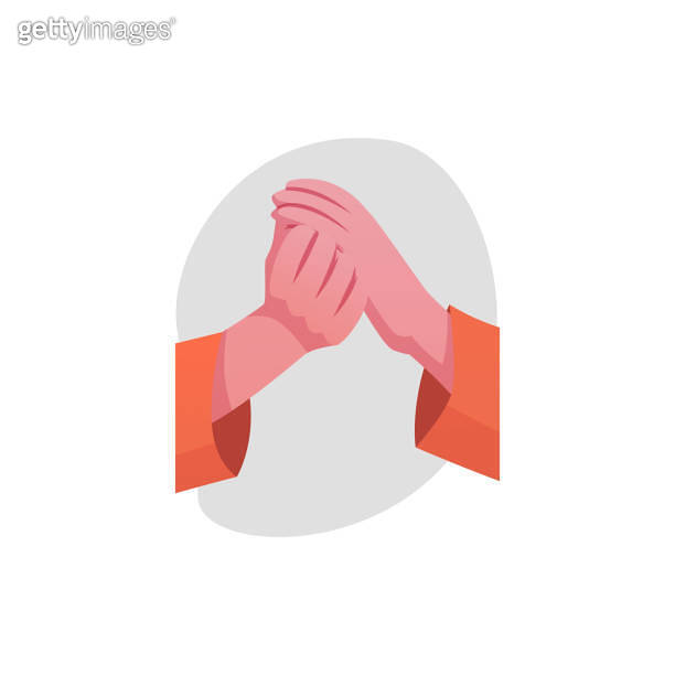 Clapping hands gesture flat vector, hands with sleeves applauds ...