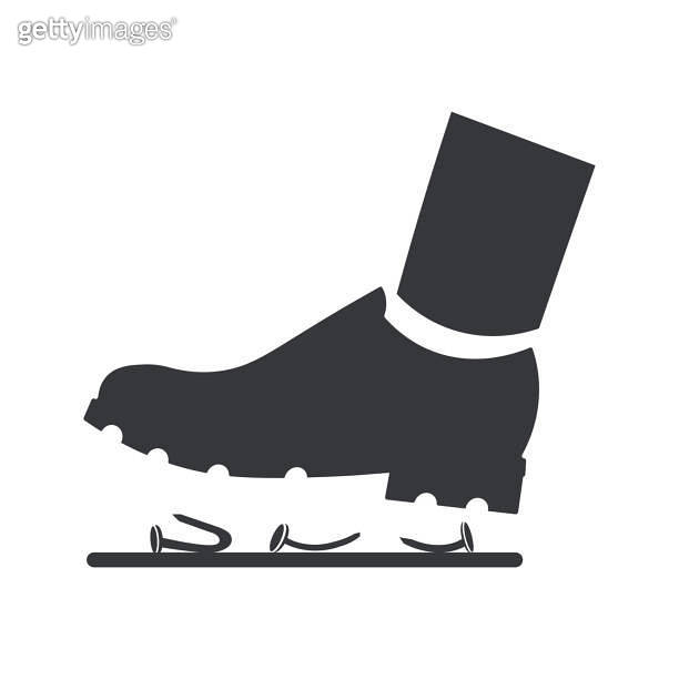 Isolated pictogram sign mandatory to wear safety shoes, risk nails ...