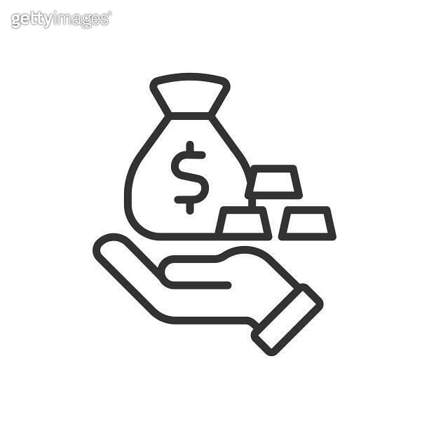 Wealth, icon in line design. Wealth, riches, luxury, financial freedom ...