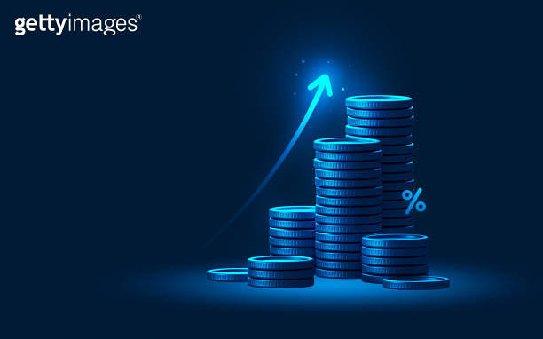 Rise money chart on 3d profit concept background with growth business ...