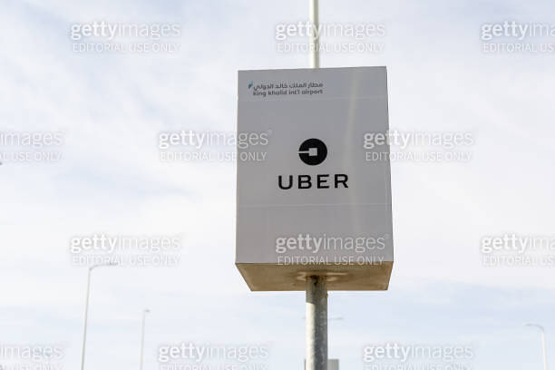 Uber pickup area at King Khalid International Airport in Riyadh, Saudi ...