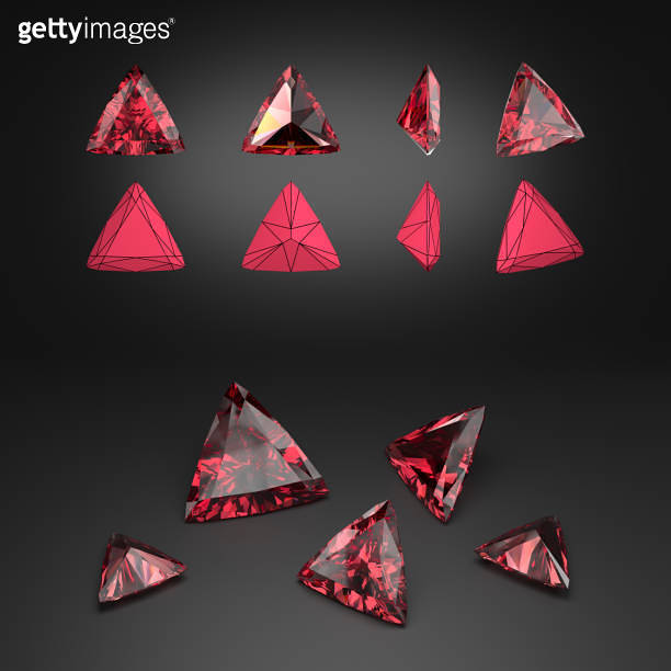Demonstration of the trillion cut ruby from different angles. Scheme of ...