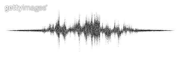 Music soundwave or sound wave with vector abstract grain dot effect ...