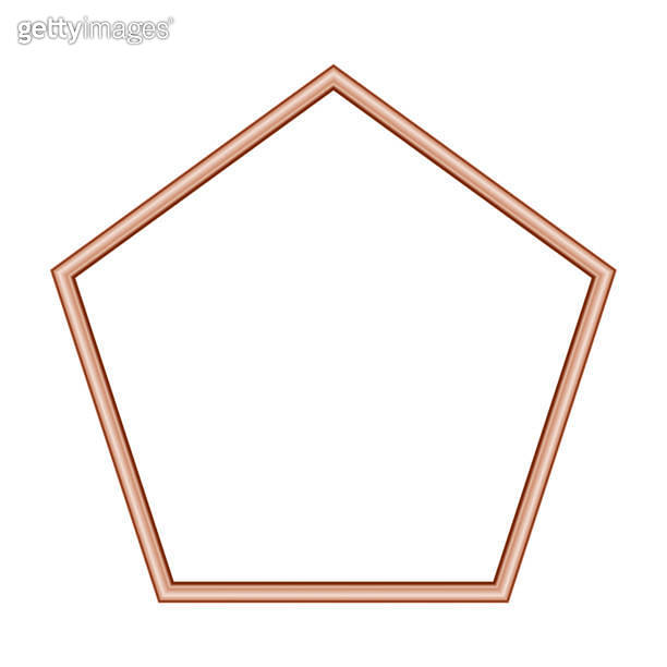 Pentagon pink gold frame. Isolated luxury pentagon rosegold border ...
