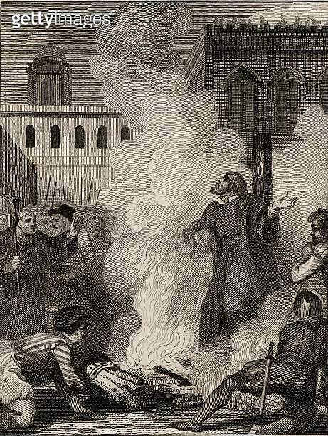 Thomas Cranmer burned at stake in Oxford (92837278) - 게티이미지뱅크